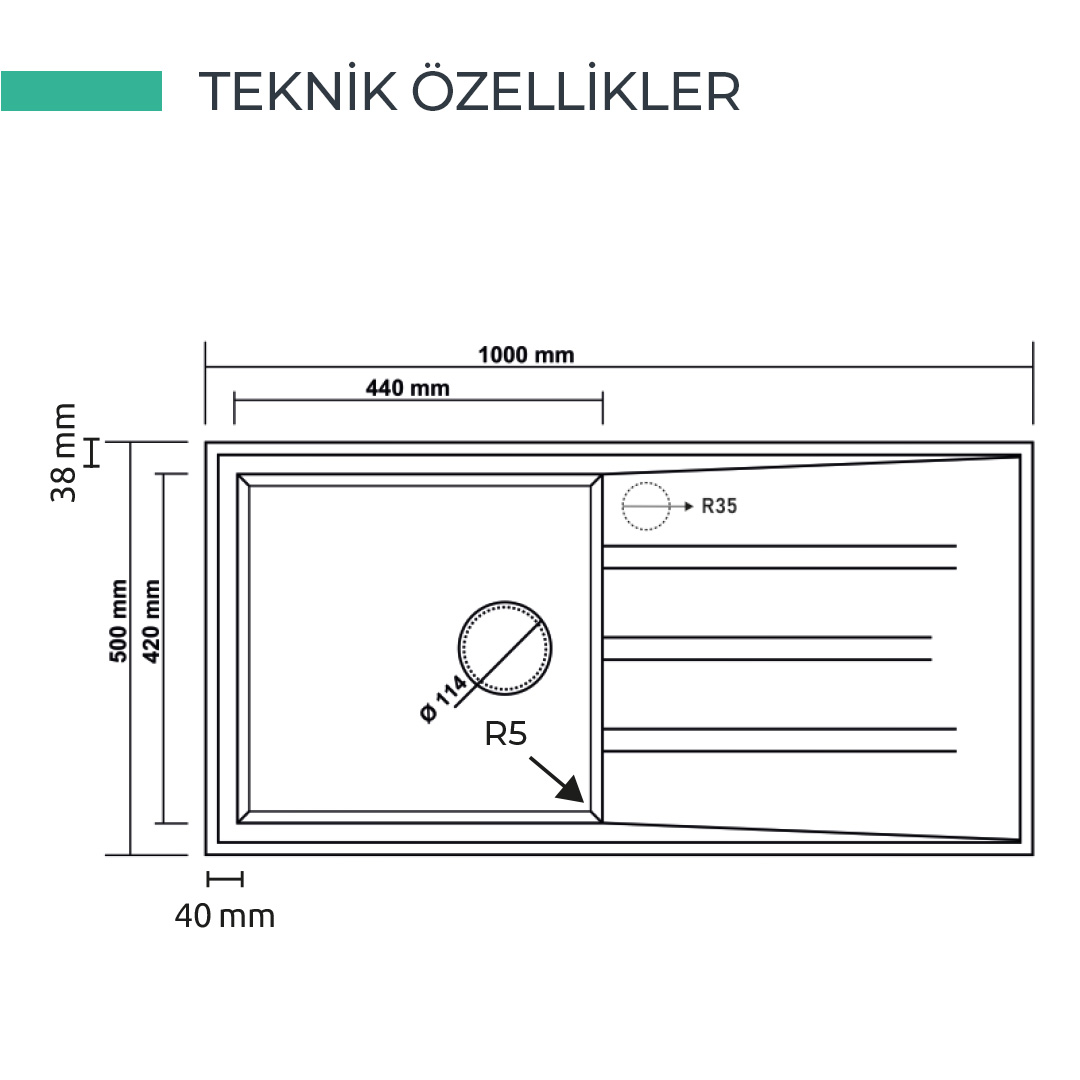 P012 EFES 100 KAPUÇİNO GRANİT EVİYE